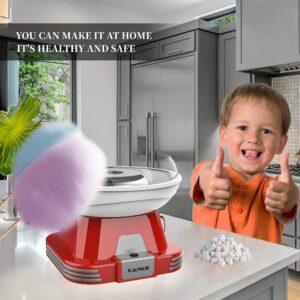 KAPAS Cotton Candy Maker, Red Candyfloss Machine with Sucker for Kids' Party, Holidays