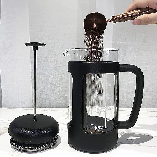 Easyworkz French Press 34 oz Coffee Tea Maker with Borosilicate Glass,Soft Grip Handle