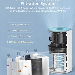 MEGAWISE 2022 Updated Version of EPI235A Smart HEPA Air Purifiers for home, Up to 936 ft²,Smart Air Quality Sensor, Ture 13 HEPA Paper Material, Purifiers 99.97% of Dust, Vocs, Smoke and Pet Dander