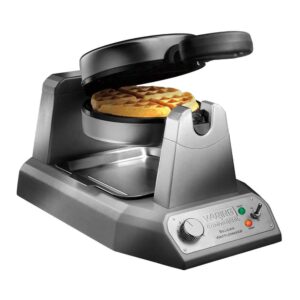 Waring Commercial WW180X Heavy Duty Single Belgian Waffle Maker, Coated Non Stick Cooking Plates, Produces 25 waffles per hour, 120V, 1200W, 5-15 Phase Plug, Silver, 12.5 x 17.88 x 10.5 inches