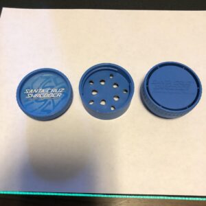 Santa Cruz Shredder Grinder for Herbs Knurled Top for Stronger Grip 3-Piece 2.2" (Blue)