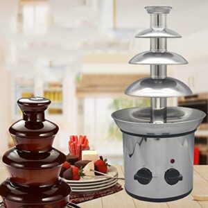 Electric Chocolate Fondue Fountain Machine for Parties 4 Tiers Hot Chocolate Fondue Tower for Nacho Cheese, BBQ Sauce, Liqueuers, 18inch Tall