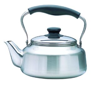 sori yanagi stainless steel kettle, 0.6 gal (2.5 l), induction compatible, mirror