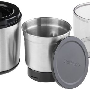 Cuisinart SG-10 Electric Spice-and-Nut Grinder, Stainless/Black & DLC-2ABC Mini-Prep Plus 24-Ounce Food-Processors, 3 Cup, Brushed Chrome and Nickel