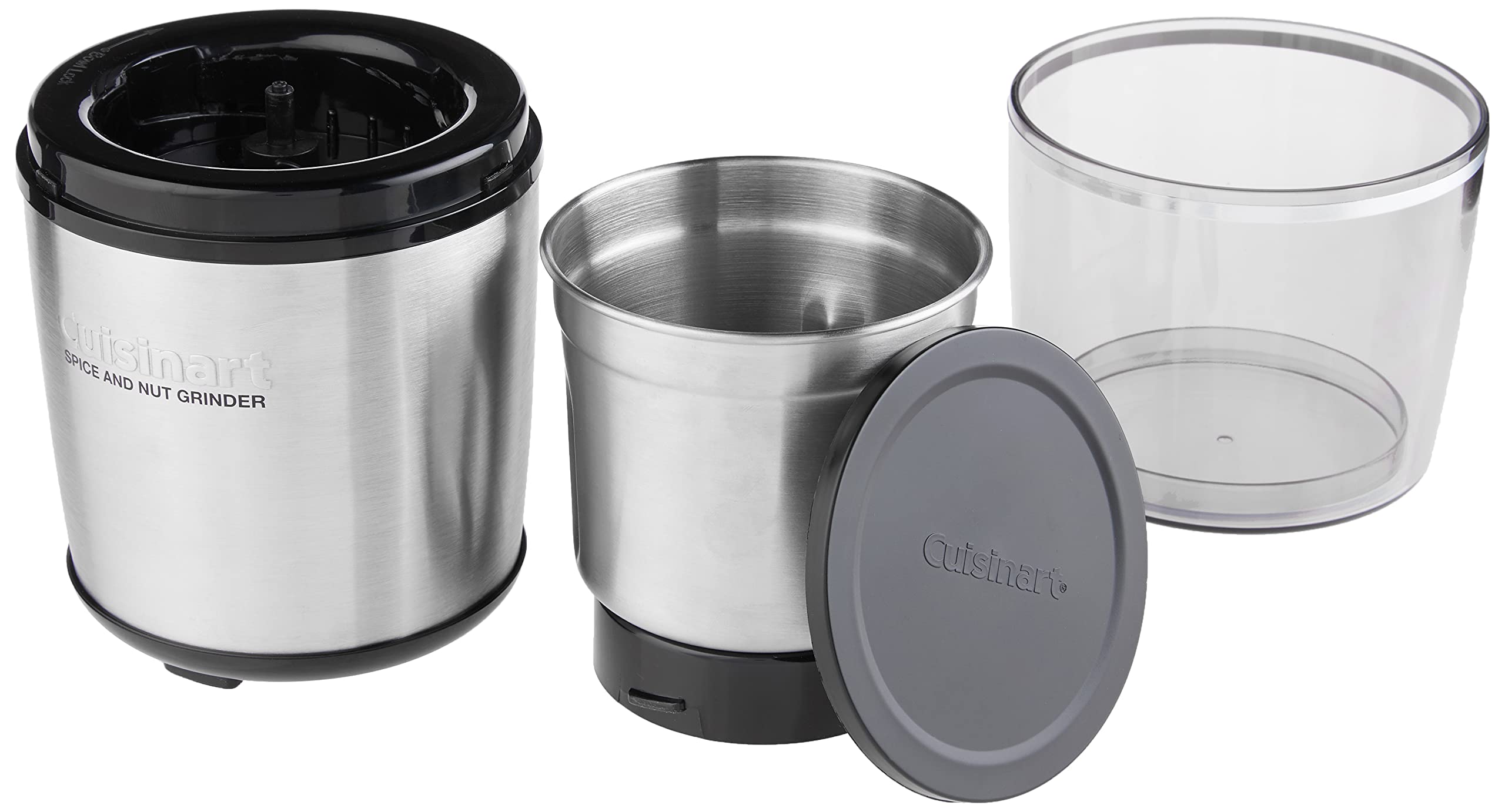 Cuisinart SG-10 Electric Spice-and-Nut Grinder, Stainless/Black & DLC-2ABC Mini-Prep Plus 24-Ounce Food-Processors, 3 Cup, Brushed Chrome and Nickel