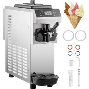 vevor soft serve ice cream machine for home,3.4 gal/h commercial ice cream maker machine,single flavor ice cream maker w/pre-cooling,1200w countertop yogurt maker machine for party,restaurant snack bar