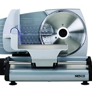 NESCO FS-200, Food Slicer, Gray, Aluminum with 7.5 inch Stainless Steel Blade, 180 watts, One Size