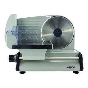 NESCO FS-200, Food Slicer, Gray, Aluminum with 7.5 inch Stainless Steel Blade, 180 watts, One Size