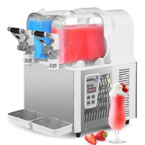 ikeka 110v commercial slushy machine 6l double tank frozen drink slushie maker machine 340w stainless steel margarita machine for supermarkets cafes restaurants bars