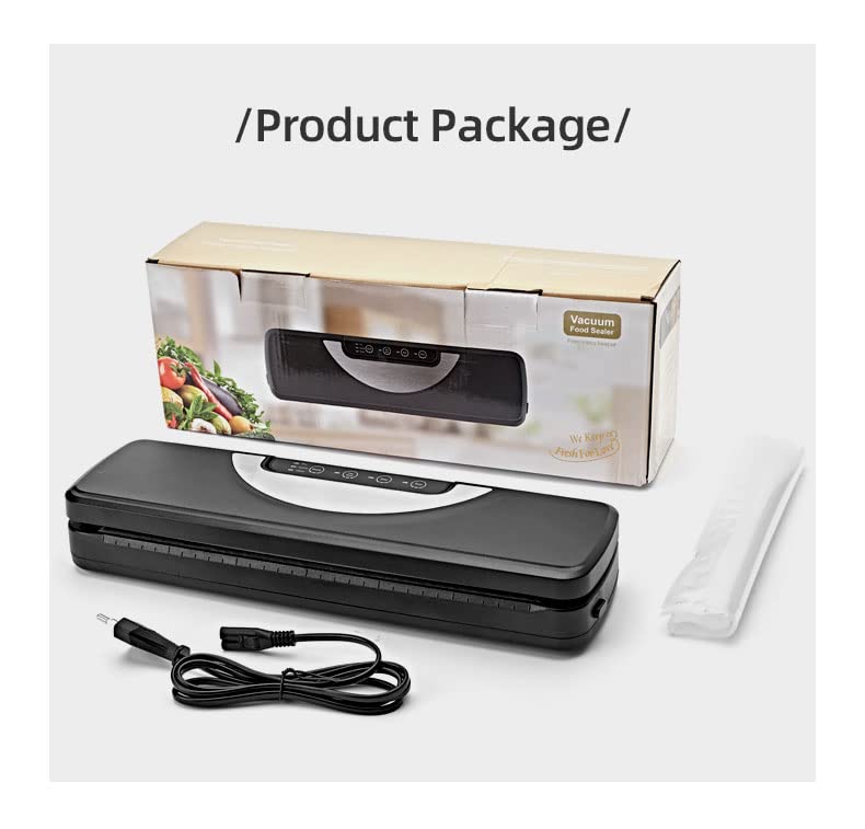 Vacuum Sealer, FENGJIE Compact Vacuum Sealer Machine Seal A Meal Food Saver System,Automatic Dry Moist Food Modes With Builtin Cutter |LED Indicator | Quiet Operation|Starter Kit, For Sous Vide and