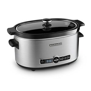 kitchenaid refurbished 6-quart slow cooker with glass lid | stainless steel (renewed)