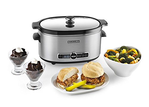 KitchenAid Refurbished 6-Quart Slow Cooker with Glass Lid | Stainless Steel (Renewed)