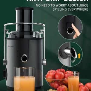 MAMA'S CHOICE Juicer Machine, 800W Juice Extractor with 3'' Big Mouth, 3 Speed Centrifugal Juicer for Whole Fruit Vegetable, Easy to Clean, Non-Slip Feet, BPA-Free