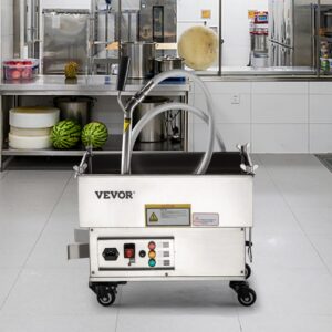 VEVOR Mobile Fryer Filter, 300W Oil Filtration System with 5 L/min Flow Rate, Frying Oil Filtering System with 10 L/min Pump Wheels Oil Hose, 110V/60Hz (22L)