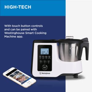 Westinghouse Smart Cooking Machine - 10-in-1 Functionality, Featuring 3 Preset Cooking Modes, LCD Display, Built-In Temperature Controls, and 3L Removable SS Mixing Bowl