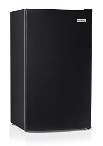 Igloo IRF32BK Single Door Compact Refrigerator with Freezer, Slide Out Glass Shelf, Perfect for Homes, Offices, Dorms, 3.2 Cu.ft