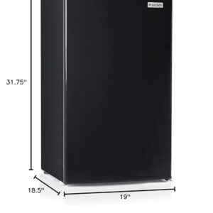 Igloo IRF32BK Single Door Compact Refrigerator with Freezer, Slide Out Glass Shelf, Perfect for Homes, Offices, Dorms, 3.2 Cu.ft