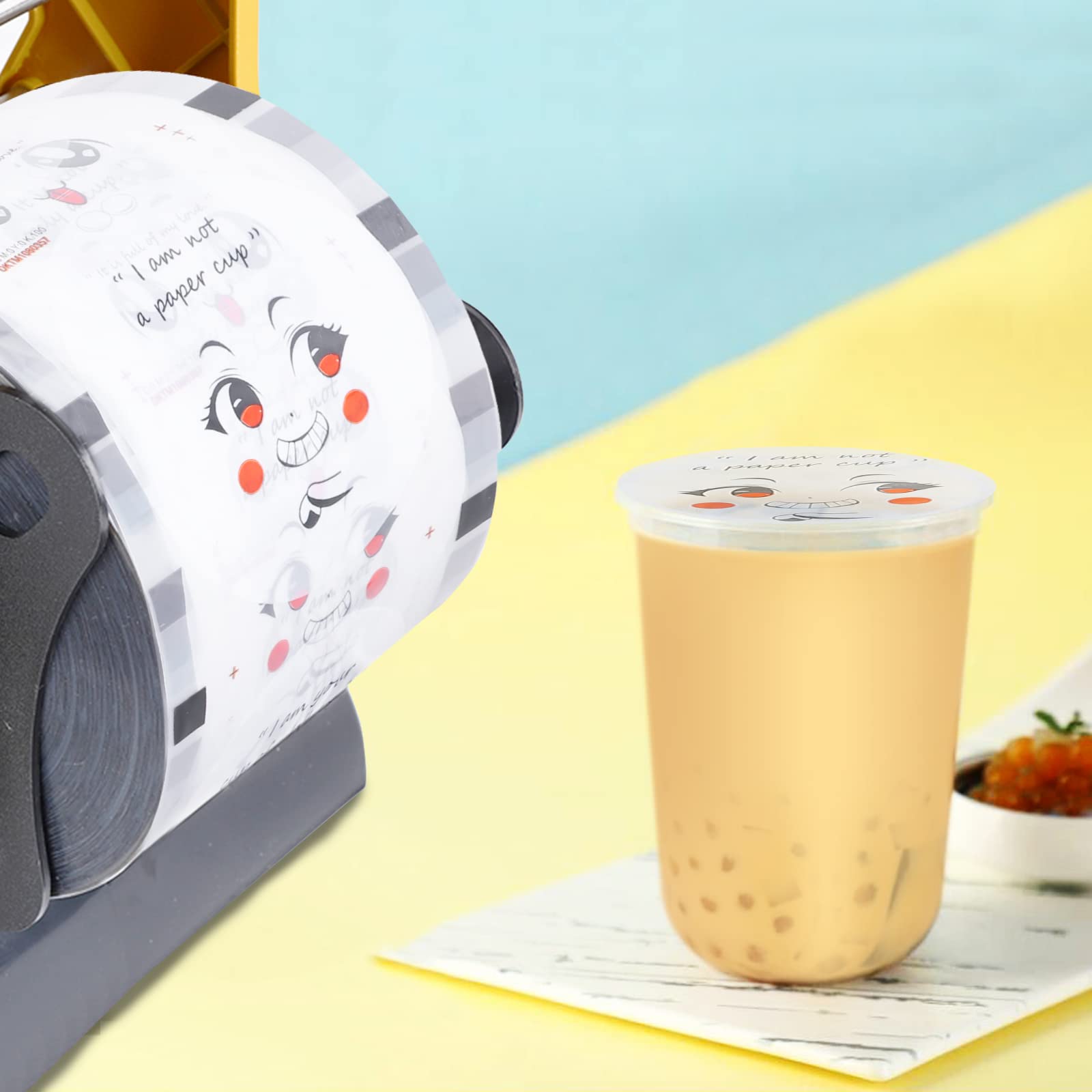 JIAWANSHUN Cup Sealer Film 95 mm (3.74'') Tea Cup Sealing Film for PP Cups/Paper Cup