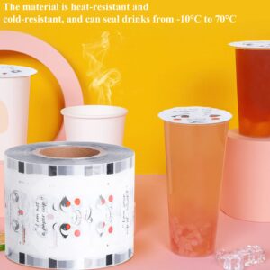 JIAWANSHUN Cup Sealer Film 95 mm (3.74'') Tea Cup Sealing Film for PP Cups/Paper Cup