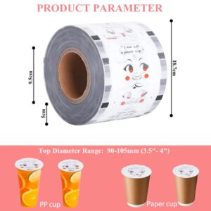 JIAWANSHUN Cup Sealer Film 95 mm (3.74'') Tea Cup Sealing Film for PP Cups/Paper Cup