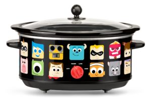 disney pixar slow cooker, 7 quart, black