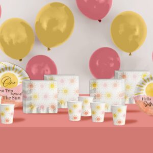 First Trip Around the Sun 1st Birthday Party Supplies Set Plates Cups and Napkins Tableware Kit for 16 64 Piece