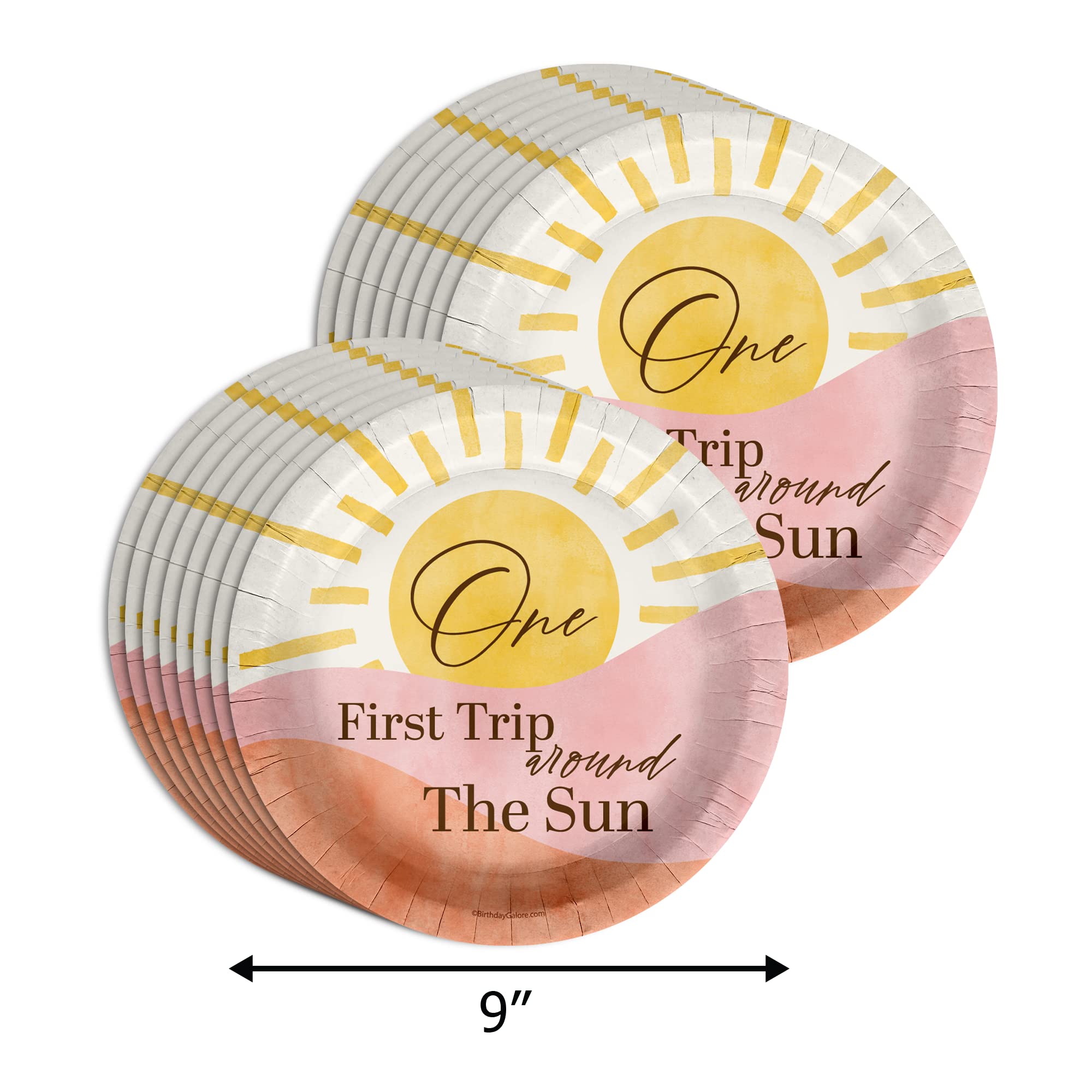 First Trip Around the Sun 1st Birthday Party Supplies Set Plates Cups and Napkins Tableware Kit for 16 64 Piece