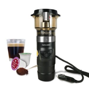 papa long portable single serve car coffee maker brewer for kcups pod