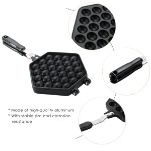 MAOPINER Bubble Waffle Maker Pan Waffle Cake Mold Pot Non-stick Double Side Egg Waffle Maker for Breakfast Lunch Household Cafe Restaurant Cake Shop