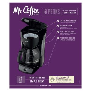 Mr. Coffee CG13-RB 12-Cup Switch Coffeemaker, Black