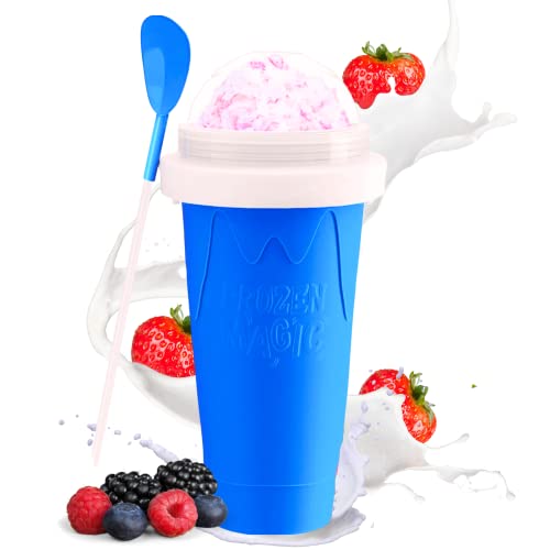 Slushy Cup (330ml, Silicone), Slushy Maker Cup, Quick Smoothies Magic Slushie Cup, Instant Yummy Smoothies & Milkshakes, Squeeze Cup, Cool Smoothie in Summer, for Everyone