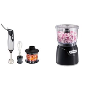 hamilton beach electric hand blender bundle with hand blender, whisk, chopper bowl & mini food processor