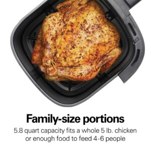 Hamilton Beach 5.8 Quart Digital Air Fryer Oven with 8 Presets, Easy to Clean Nonstick Basket, Black & Digital Programmable Rice Cooker & Food Steamer, 8 Cups Cooked, With Steam & Rinse Basket