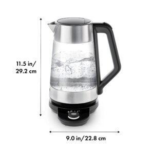 OXO Brew Adjustable Temperature Kettle, Electric, Clear & Good Grips Stainless Steel Steamer With Extendable Handle