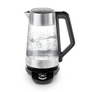 OXO Brew Adjustable Temperature Kettle, Electric, Clear & Good Grips Stainless Steel Steamer With Extendable Handle