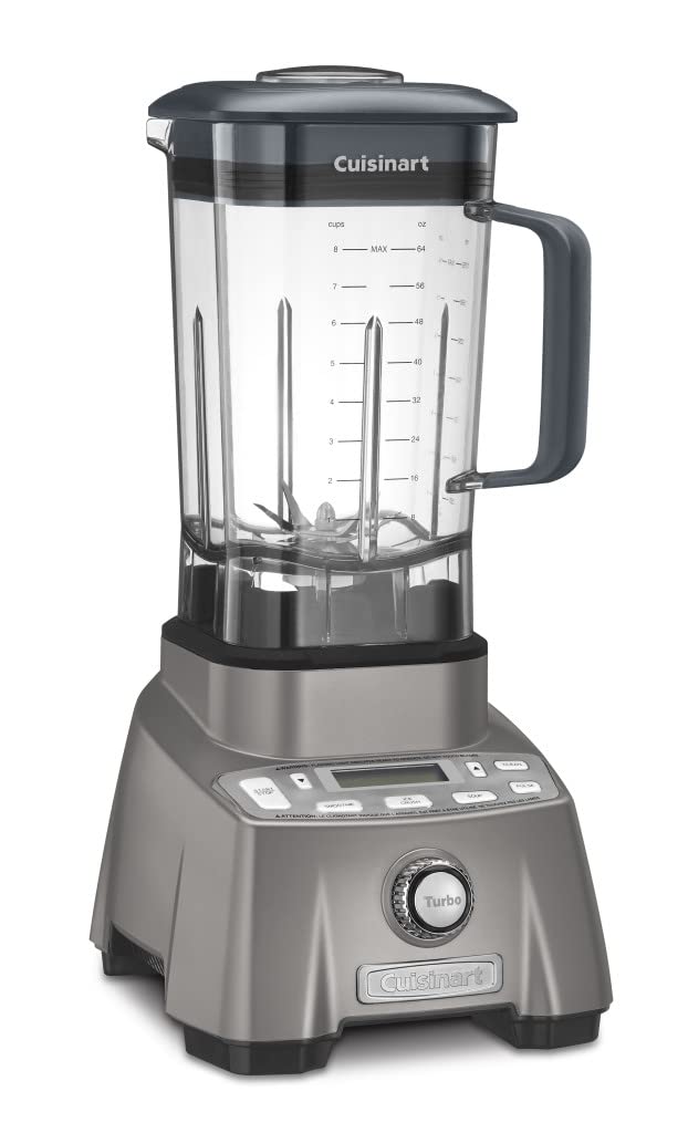 Cuisinart CBT-2000 3.5 Peak Hurricane Pro Blender, Gunmetal, Gun Metal & 7 Cup Food Processor by, 600-Watt Motor, White, DLC-10SYP1