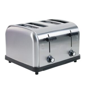 Clivia Commercial Toaster for Restaurant, 4 Slice Toaster Heavy Duty Commercial Pop-Up Toaster, Stainless Steel Toaster Ovens