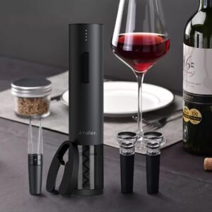 Ataller 4-in-1 Electric Wine Bottle Openers Set, USB Rechargeable Automatic Wine Corkscrews with 1 x Wine Pourer and 1 x Foil Cutter and 2 x Vacuum Wine Stoppers