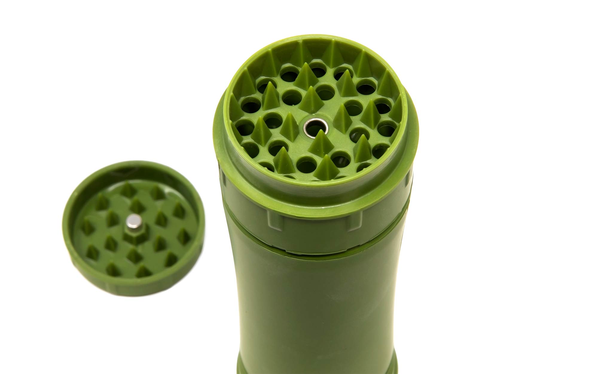 Grindarolla Cone Loading Grinder | Matte Green | Pack your Pre-Rolled Cones and Grind your contents for a Quick, Convenient, Durable, Simple Experience