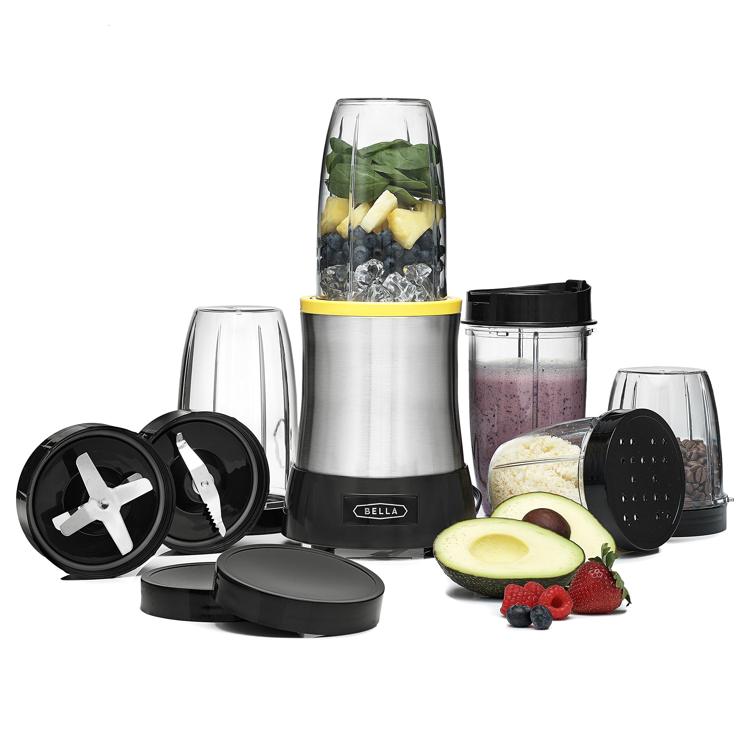 BELLA (13984) 15 Piece Rocket Extract PRO Power Blender Set, Stainless Steel