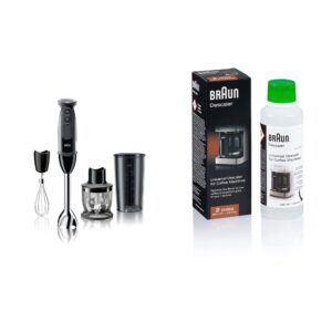 braun multiquick 5 vario immersion hand blender, black & maker descaling solution -200ml - brsc013