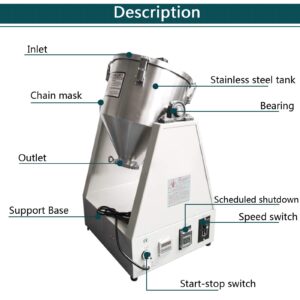 MXBAOHENG 5KG Dry Powder Mixer Powder Blender Particle Mixer Granule Particle Blender (110V, 15L, 5kg)