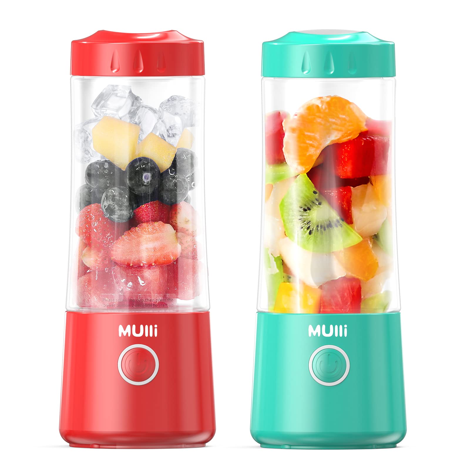 Mulli Portable Blender,16oz USB Personal Mixer for Smoothie and Shakes, Mini Blender with Six Blades for Baby Food,Travel,Gym and More