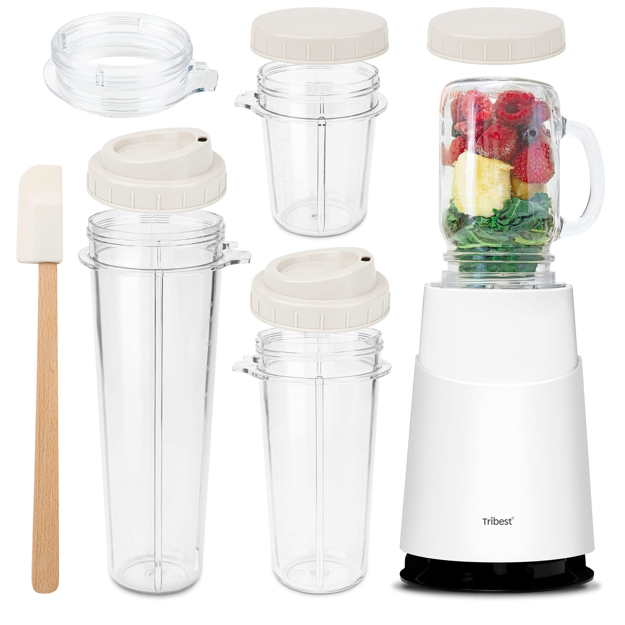 Tribest PB-430WH Personal Blender II, Small Blender for Shakes and Smoothies with BPA-Free Portable Blender Cups, White