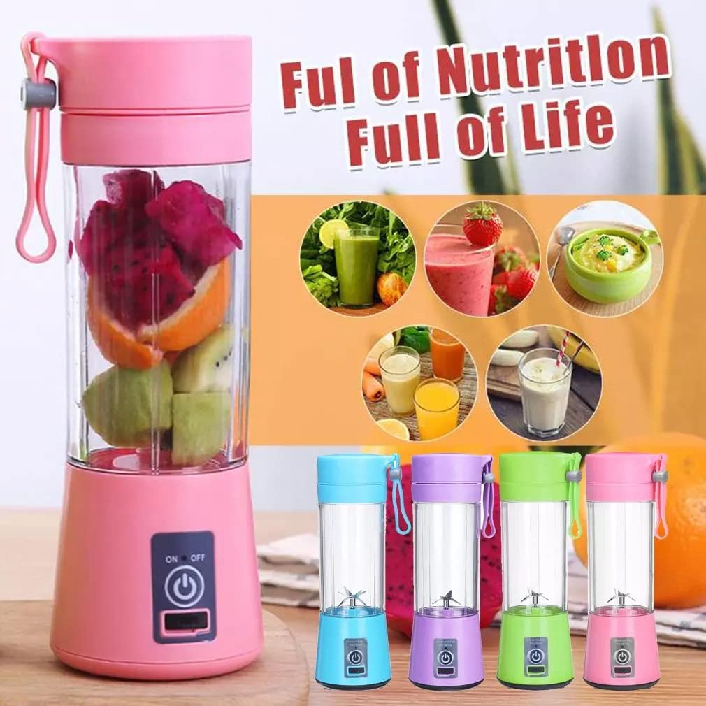 TITANFINITY Portable and Rechargeable Battery Juice Blender, Personal Size Blenders with USB Rechargeable, Mini Juicer Smoothie Blender Travel Size 380ML, Personal Blender for Shakes and Smoothies