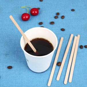 Wooden Coffee Stirrers Sticks Natural Wood, 5.5 inches Long (500)