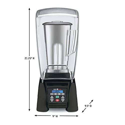 Waring Commercial MX1300XTS 3.5 HP Blender with 4 recipe programable LCD Display and a 64 oz Stainless Steel Container, 120V, 5-15 Phase Plug