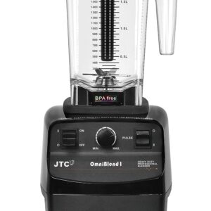 OmniBlend I Commercial Blender for Smoothies, Heavy Duty Variable Speed & Pulse, Self-Cleaning, 2-in-1 Wet Dry Multifunctional, 1.5 Liter BPA-Free Shatter-Proof Jar (Black)