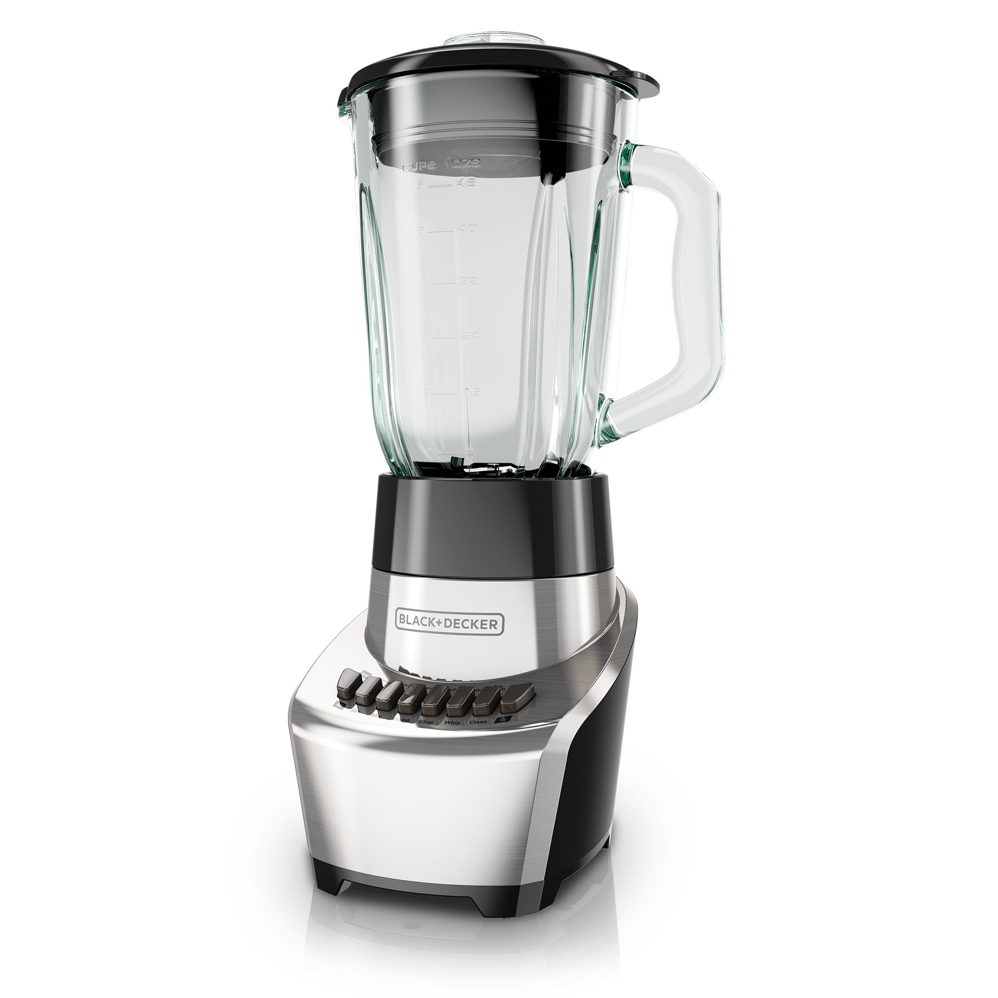 BLACK+DECKER FusionBlade Blender with 6-Cup Glass Jar, 12-Speed Settings, Silver, BL1111SG