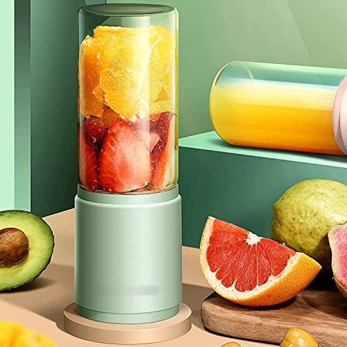 MXJCC Portable Blender, Travel Blender Cup Fruit Mixer Rechargeable with USB, Mini Blender for Fruit Juice, Milk Shakes, Blades